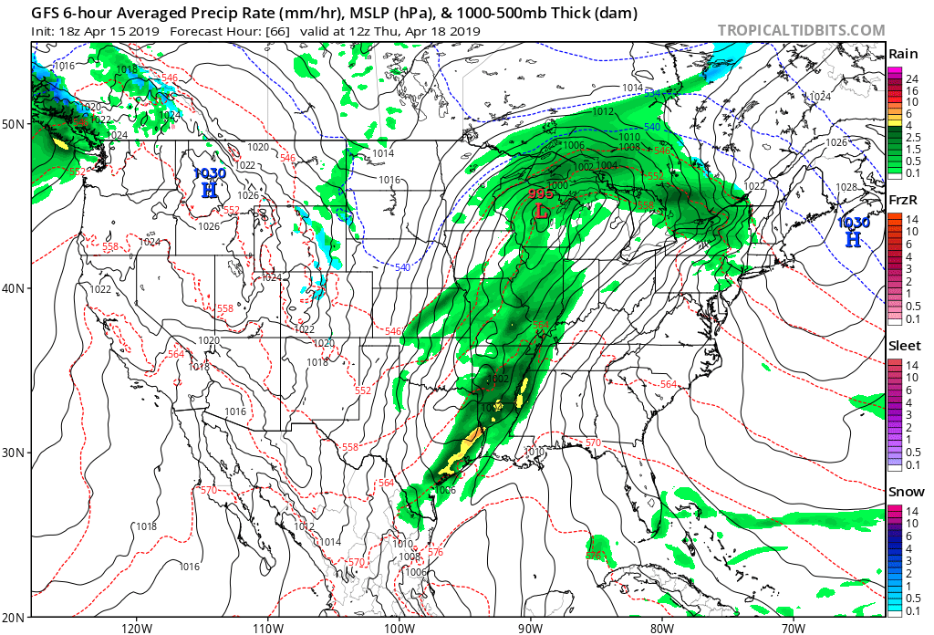 Extreme Temperature Diary-April 15th, 2019/ Spring Severe Storms ...